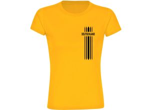 4068859270889 - multifanshop Damen T-Shirt - Deutschland - Streifen - Druck schwarz - Frauen