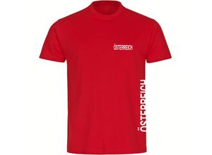 4068859466428 - multifanshop Herren T-Shirt - Österreich - Brust & Seite - Druck weiß - Männer