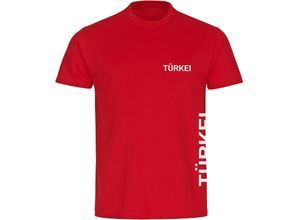 4068859474942 - multifanshop Kinder T-Shirt - Türkei - Brust & Seite - Druck weiß - Kind