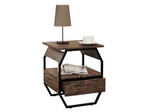 4051814440427 - Holz Metall Beistelltisch Couchtisch Sofatisch Wohnzimmertisch Kaffeetisch Aulari S