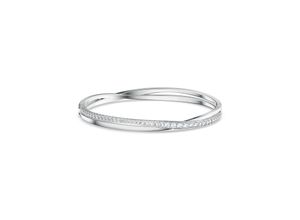 9009655727257 - Armreif SWAROVSKI Twist Rows weiss rhodiniert 5565210 5572725 5572726 Armbänder Gr S Metall silberfarben (metallfarben kristallweiß kristallweiß) Damen Armreifen mit Kristall