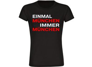 4068859145774 - multifanshop Damen T-Shirt - München rot - Einmal Immer - Druck rot - Frauen