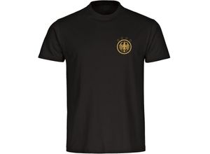 4068859251604 - multifanshop Herren T-Shirt - Deutschland - Adler Retro Gold - Druck gold metallic - Männer