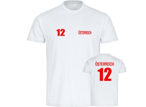 4068859467197 - multifanshop Herren T-Shirt - Österreich - Trikot Nummer 12 - Druck rot - Männer