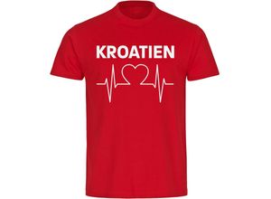 4068859473761 - multifanshop Kinder T-Shirt - Kroatien - Herzschlag - Druck weiß - Kind