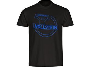 4068859399191 - multifanshop Herren T-Shirt - Holstein - Meine Fankurve - Druck blau - Männer