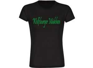 4068859183257 - multifanshop Kinder T-Shirt - Wolfsburg - Wolfsburger Mädchen - Druck grün - Kind