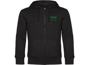 4068859174095 - multifanshop Kapuzen Sweatshirt Jacke - Mönchengladbach - Herzschlag - Druck grün - Sweat