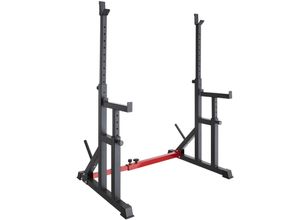 4061173205445 - tectake® Squat Rack multifunktional Höhe und Breite verstellbar bodenschonende Kunststoffkappen inklusive 2 Aufnahmen für Hantelscheiben