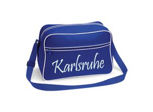 4068859067489 - multifanshop Retrotasche - Karlsruhe - Schriftzug - Druck weiß - Tasche