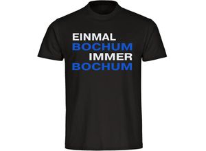 4068859057336 - multifanshop Herren T-Shirt - Bochum - Einmal Immer - Druck blau - Männer