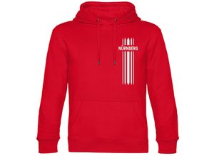 4068859130923 - multifanshop Kapuzen Sweatshirt - Nürnberg - Streifen - Druck weiß - Hoodie