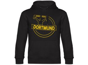 4068859189280 - multifanshop® Kapuzen Sweatshirt - Dortmund - Meine Fankurve - Druck gelb - Hoodie