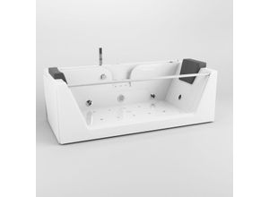 4062048004545 - TroniTechnik® Whirlpool Badewanne KOS 2 179cm x 85cm mit Heizung Hydromassage Bachlauf und Farblichtherapie Sanitäracryl