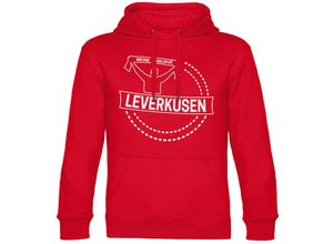 4068859140229 - multifanshop Kapuzen Sweatshirt - Leverkusen - Meine Fankurve - Druck weiß - Hoodie