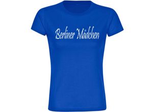 4068859060770 - multifanshop Kinder T-Shirt - Berlin blau - Berliner Mädchen - Druck weiß - Kind