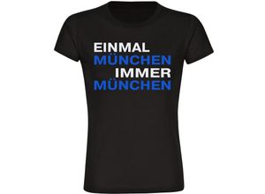 4068859058333 - multifanshop Damen T-Shirt - München blau - Einmal Immer - Druck blau - Frauen