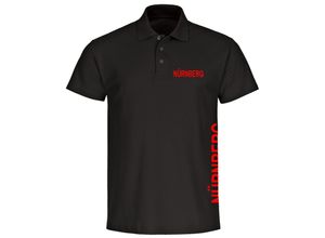 4068859086718 - multifanshop Poloshirt - Nürnberg - Brust & Seite - Druck rot - Polo
