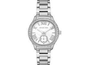 4064092271850 - Quarzuhr MICHAEL KORS SAGE Armbanduhren silberfarben Damen Quarzuhren Armbanduhr Damenuhr Perlmutt-Zifferblatt Edelstahlarmband