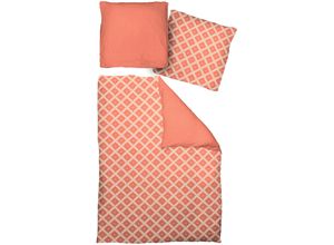 4004567192358 - Bettwäsche ADAM Maroccan Shiraz Gr B L 135 cm x 220 cm (1 St) B L 80 cm x 80 cm (1 St) Renforcé orange Renforcé-Bettwäsche mit Karomuster