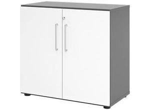 4032062184493 - HAMMERBACHER Aktenschrank Popular V928T2 G W BS grafit weiß 1 Fachboden 800 x 420 x 748 cm