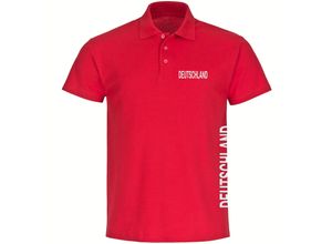 4068859271466 - multifanshop Poloshirt - Deutschland - Brust & Seite - Druck weiß - Polo