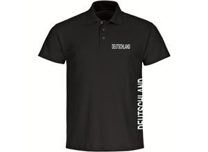 4068859269555 - multifanshop Poloshirt - Deutschland - Brust & Seite - Druck weiß - Polo