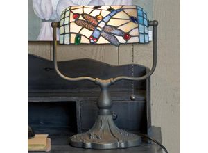 8717459231504 - Clayre&Eef Bankierlampe Dragonfly im Tiffany-Stil