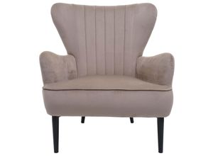 4057651780238 - Lounge-Sessel MCW-K37 Cocktailsessel Polstersessel Sessel Samt (280g m²) ~ taupe