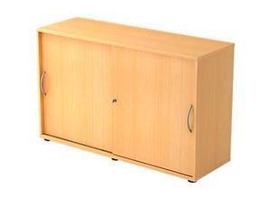 4032062140185 - Schiebetürenschrank TARA 2 Ordnerhöhen B 1200 x T 400 x H 748 mm abschließ- & stapelbar Buche-Dekor