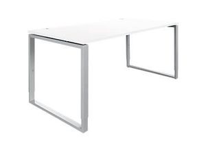 4250510881675 - Genius Schreibtisch Modena Flex höheneinstellbar Rechteckform Bügelfuß Breite 1600 mm weiß