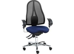 4014296123608 - Bürostuhl SITNESS 15 Permanentkontakt mit Armlehnen Netzrücken Fitness-Orthositz schwarz blau