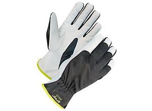 4011211085331 - Lederhandschuh PIP Grap Skill Polyester Innenhand aus Ziegenleder verstärkte Fingerspitzen EN 388 (2 1 2 1) Größe 9 1 Paar Schwarz-Weiß