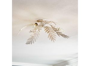 8030626534636 - Onli Lighting - Onli felce 3 Light Feather Multi Arm Halbbündige Deckenleuchte Elfenbein