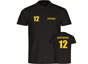 4068859187026 - multifanshop® Kinder T-Shirt - Dortmund - Trikot Nummer 12 - Druck gelb - Kind