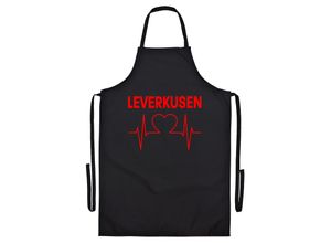 4068859113919 - multifanshop Grillschürze - Leverkusen - Herzschlag - Druck rot - Schürze