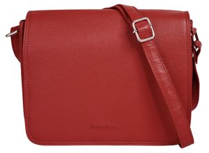 4262434215696 - Umhängetasche BRUNO BANANI Damen Gr B H T 24cm x 19cm x 7cm onesize rot Leder leicht glänzend unifarben Taschen echt Leder
