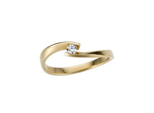 4041633994836 - Goldring FIRETTI Schmuck Geschenk Gold 333 Damenring Verlobungsring Solitär Fingerringe Gr 16 009 ct P2 = erkennbare Einschlüsse Gelbgold 333-Diamanten weiß (gelbgoldfarben weiß) Damen mit Brillant