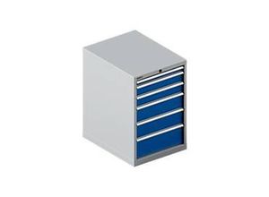 4051273670731 - Select Schubladenschrank 27-36 6 Schübe bis 75 kg B 564 x T 725 x H 850 mm enzianblau weißaluminium