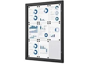 8596052051692 - SHOWDOWN Abschließbarer Schaukasten Magnetisch 741 (B) x 1004 (H) cm Schwarz 9 x DIN A4