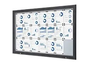 8596052163166 - SHOWDOWN Abschließbarer Schaukasten Magnetisch 1685 (B) x 1067 (H) cm Anthrazit 21 x DIN A4