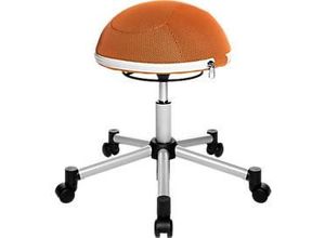 4014296200477 - Ergonomischer Bürohocker mit rollen Sitness HALF BALL orange mit Metallkreuz