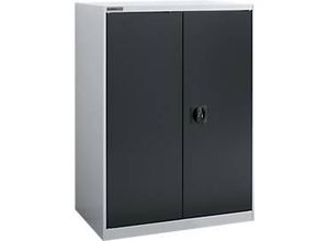 4051273634610 - Flügeltürenschrank Select MS-i 12408 Stahlblech B 800 x T 400 x H 1215 mm 3 OH Weißaluminium Anthrazitgrau bis 150 kg