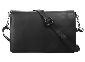 4260543044947 - Umhängetasche CLUTY Damen Gr B H T 27cm x 19cm x 8cm onesize schwarz Leder unifarben Taschen echt Leder