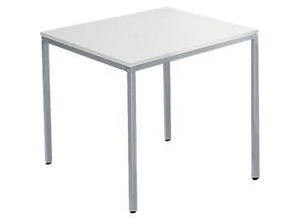 4251898823226 - Pure Stahlrohrtisch Rechteck Quadratrohrfuß B 800 x T 700 x H 720 mm lichtgrau weißaluminium