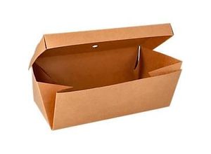 4002911892589 - Baguetteboxen Pure faltbar mit Klappdeckel L 250 x B 130 x H 100 mm zu 100 % biologisch abbaubar FSC®-Kraftpapier braun 20 Stück