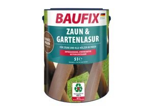 4014505075568 - BAUFIX Zaun & Gartenlasur dunkelbraun seidenglänzend 5 Liter Holzlasur