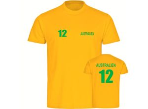 4068859276133 - multifanshop Herren T-Shirt - Australien - Trikot Nummer 12 - Druck grün - Männer