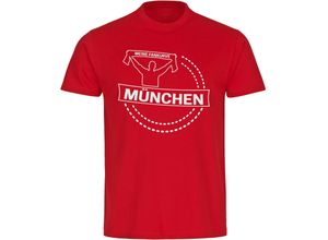 4068859141196 - multifanshop Herren T-Shirt - München rot - Meine Fankurve - Druck weiß - Männer