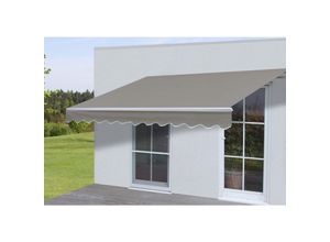 4057651181011 - Alu-Markise H790 Gelenkarmmarkise Sonnenschutz 4x3m ~ Polyester grau-braun